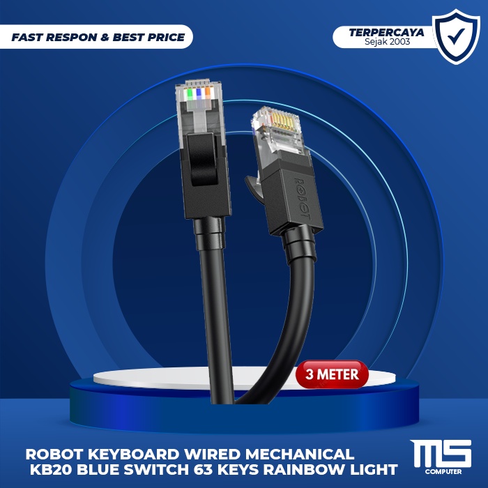 Jual Kabel Lan Robot Cat 6 Ethernet Cabel RFC03 RJ45 Original 3M | Shopee Indonesia