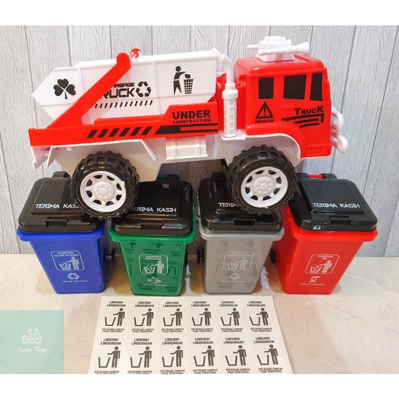 Jual MAINAN MOBIL TRUCK SAMPAH PLUS TEMPAT SAMPAH UKURAN BESAR / MAINAN ...