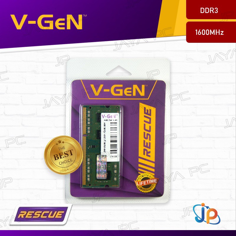 Jual Memory RAM V-Gen Rescue Sodimm 4GB DDR3 PC12800 1600Mhz | Shopee ...