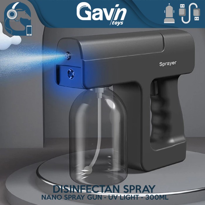 Jual Botol Semprot Disinfectan Nano Spray Gun UV Light Bottle Spray ...
