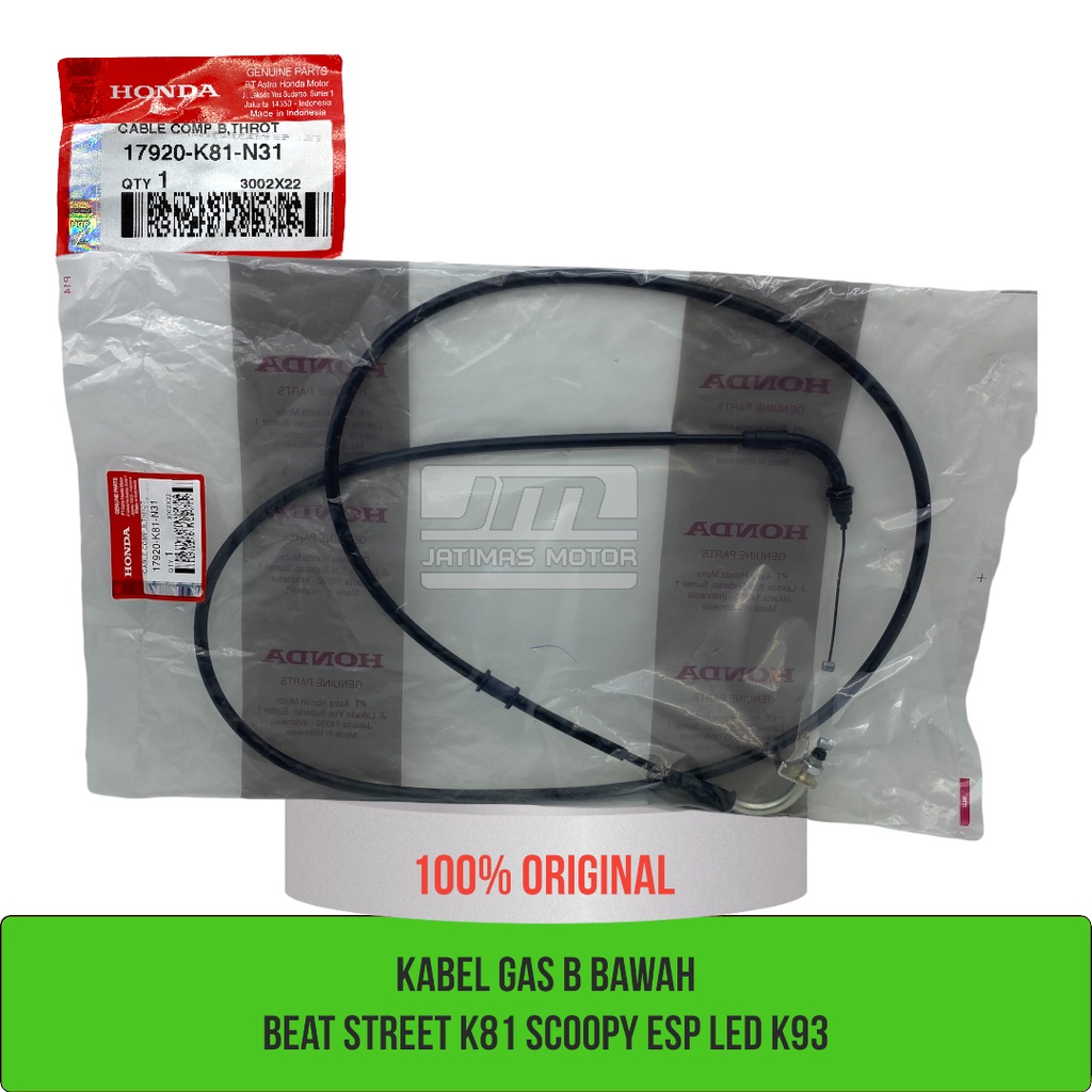 Jual Kabel gas B bawah beat street K81 scoopy esp LED K93 17920-K81-N31 ...