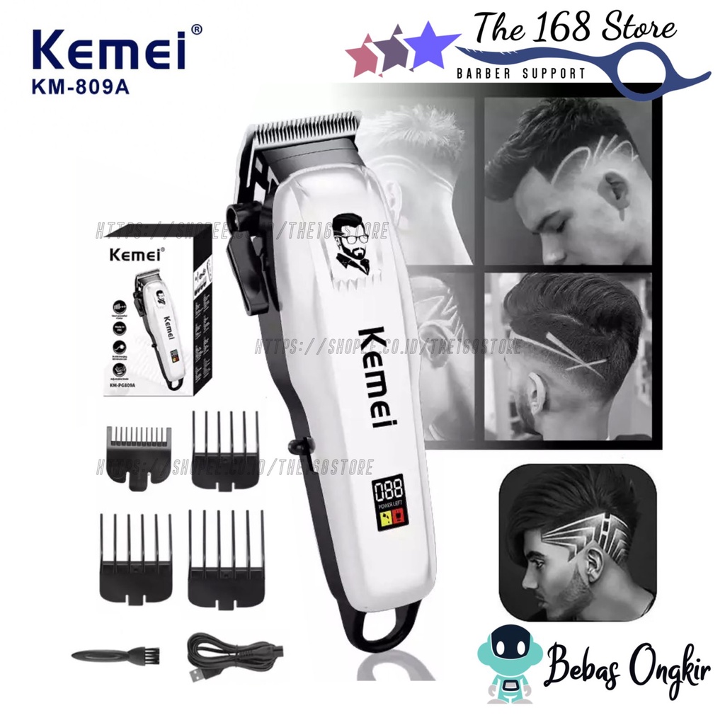 Jual Alat Cukur Rambut Kemei KM PG 809A Hair Clipper Professional Elektrik Indikator Digital ...