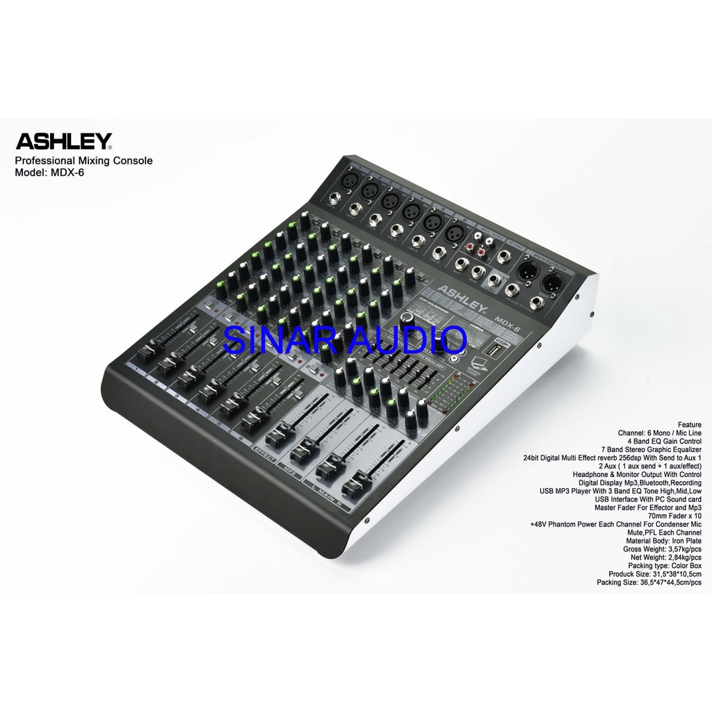 Jual Mixer Ashley MDX6 Bluetooth-USB ASHLEY MDX 6 Original 6 Channel | Shopee Indonesia