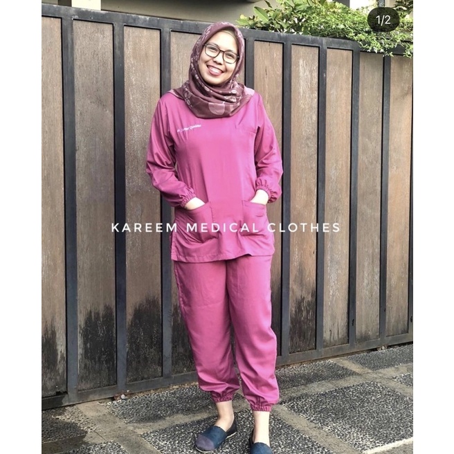 Jual BAJU JAGA DOKTER / SCRUBS model resleting jepang / BAJU OKA / BAJU ...