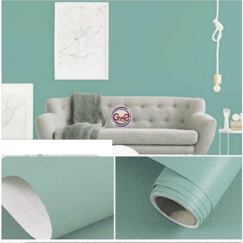 Jual [10 meter] wallpaper sticker polos wallstiker doff warna biru ...