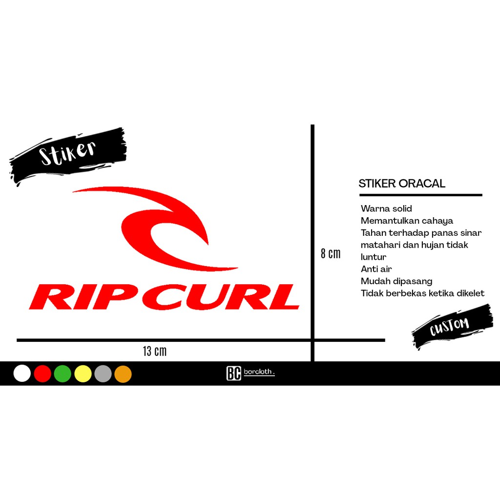 Jual STIKER RIPCURL | STICKER CUTTING BAHAN ORACAL CUSTOM LOGO | Shopee ...