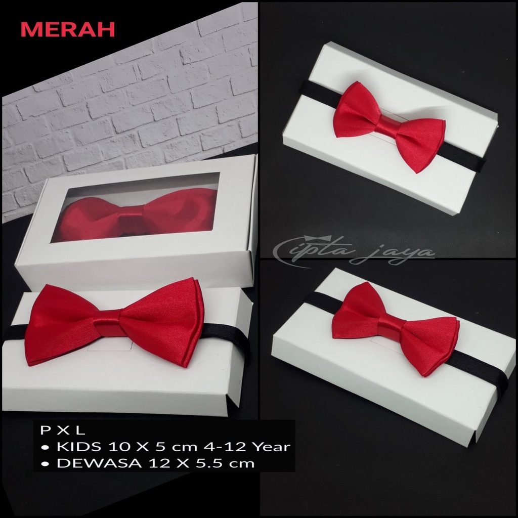 Jual Dasi kupu kupu merah free box | Shopee Indonesia