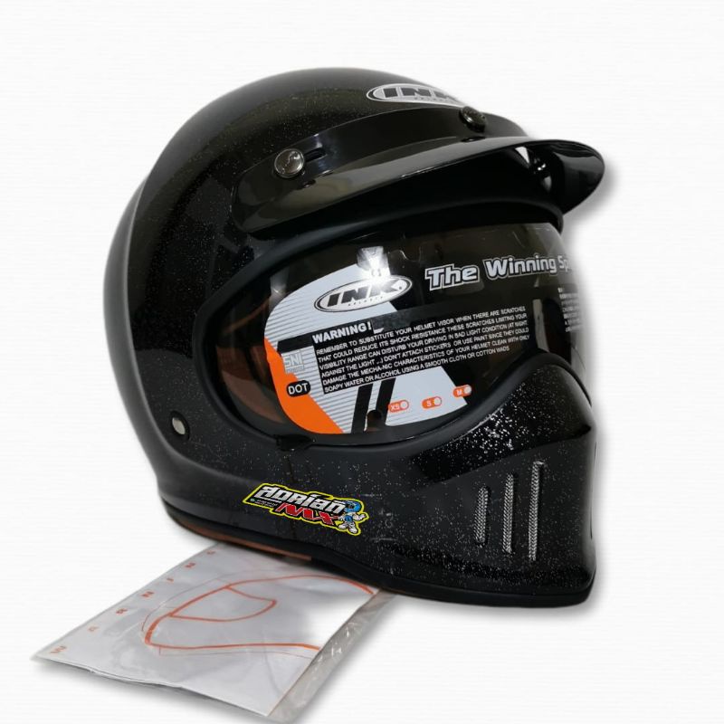 Jual HELM INK TROOPER BLACK GLITTER ORIGINAL HELM FULL FACE KLASIK HELM ...