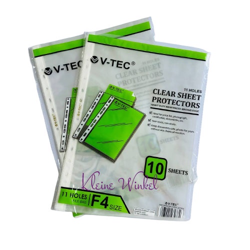 Jual CLEAR SHEET PROTECTORS V-TEC isi 10 lembar F4 | Shopee Indonesia