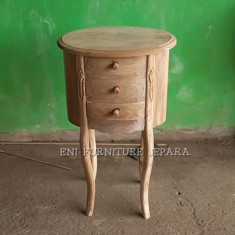 Jual Nakas Oval Jati - Nakas Cempolong Jati Harga Murah - Meja Bedside ...