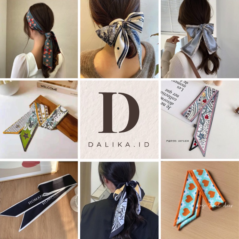 Jual Ikat Rambut Premium Satin Scarf Syal / Scrunchie / Bandana / Korea ...