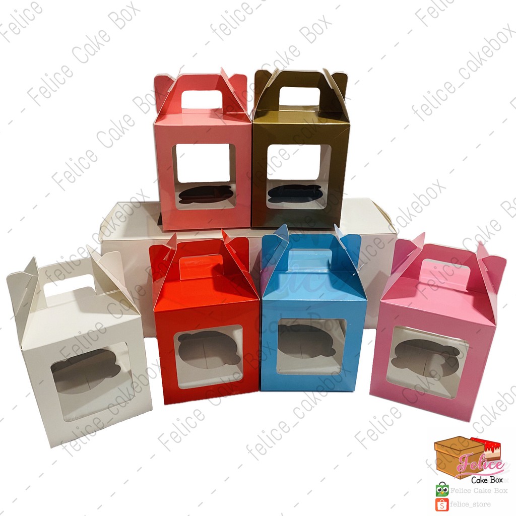 Jual BOX CUPCAKE IVORY POLOS 9X9X10.5 CM isi 10 pcs FREE THANK YOU CARD ...