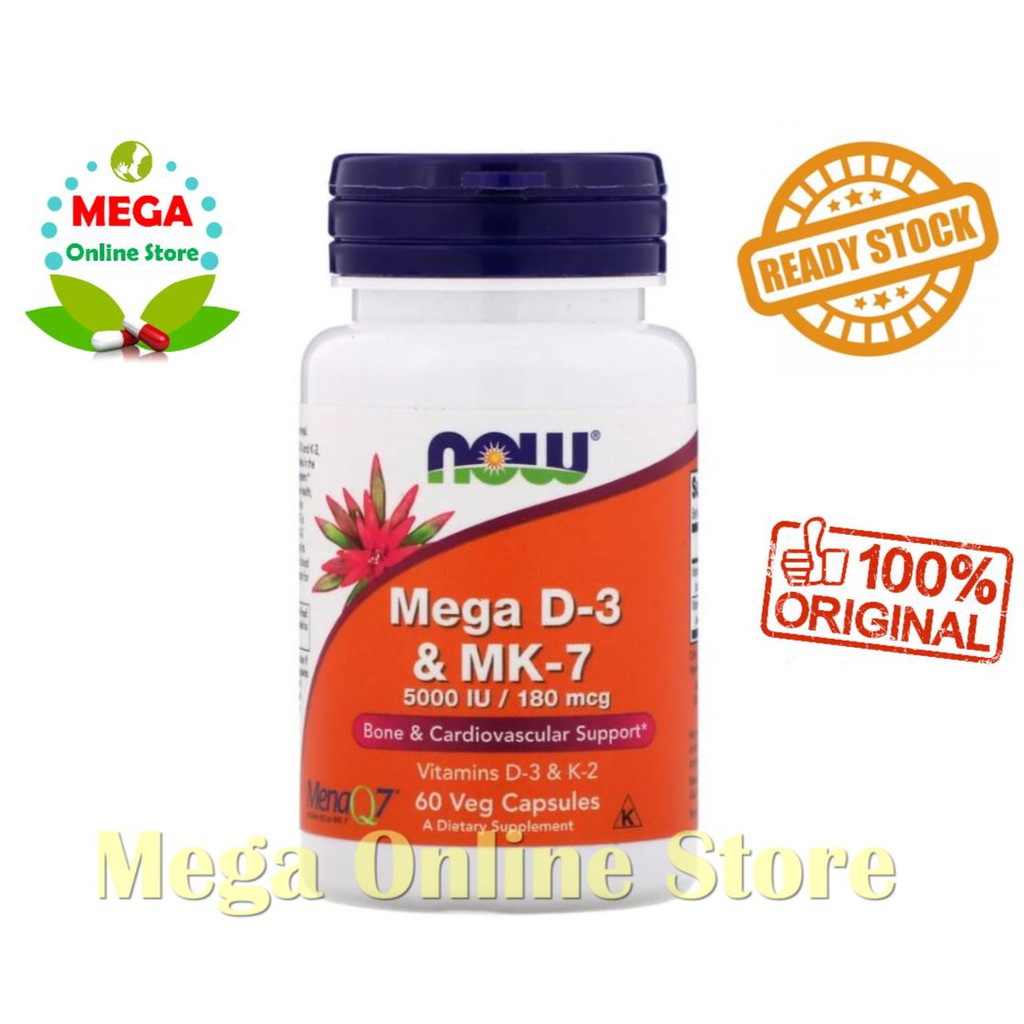 Jual Now Foods Mega D3 & MK7 60 VCaps | Shopee Indonesia