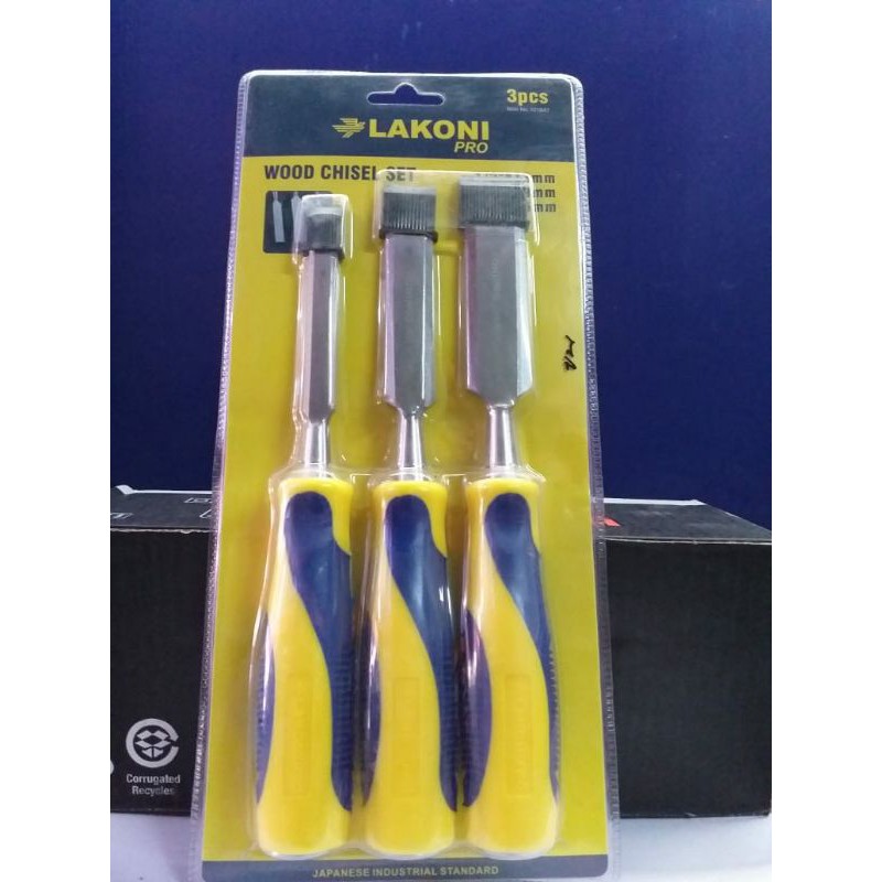 Jual TATA KAYU / ALAT PEMAHAT KAYU WOOD CHISEL SET 3 MERK LAKONI PRO ...