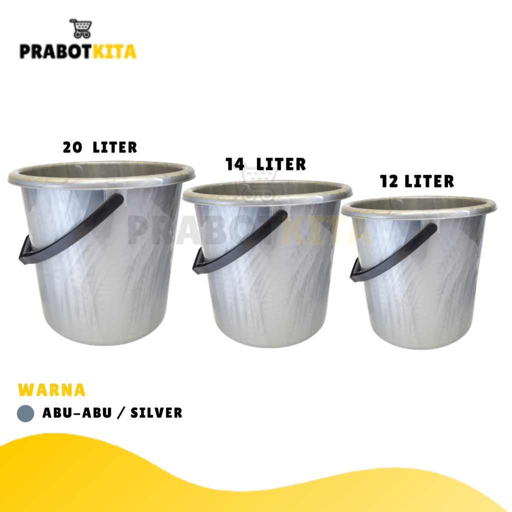 Jual Ember Plastik Silver MKW / Ember Tebal 12 14 20 Liter / Ember Cuci ...