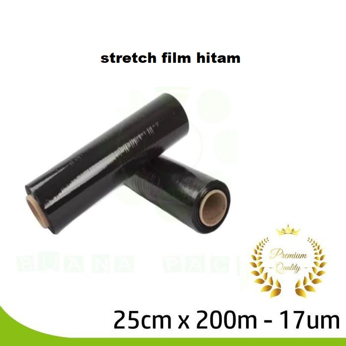 Jual Plastik Wrapping Hitam 25cm x 200m Stretch film elastis tebal ...