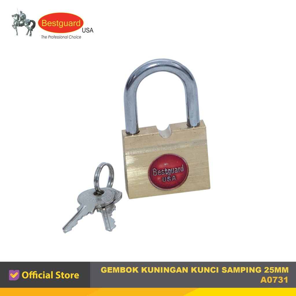 Jual Bestguard Gembok Kuningan Kunci Samping 25Mm | Shopee Indonesia