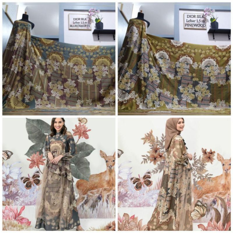 Jual Bahan kain gamis meteran dior slik/kain meteran | Shopee Indonesia