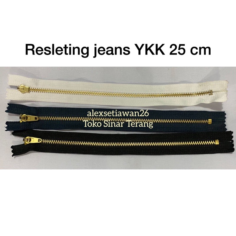 Jual Resleting jeans YKK 25 cm (10 inch) per biji | Shopee Indonesia