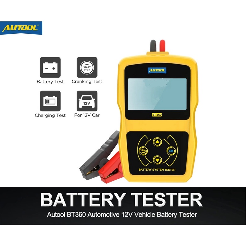 Jual Tester Voltase Baterai Aki Mobil Motor 12V 2000CCA BT360 AUTOOL ...