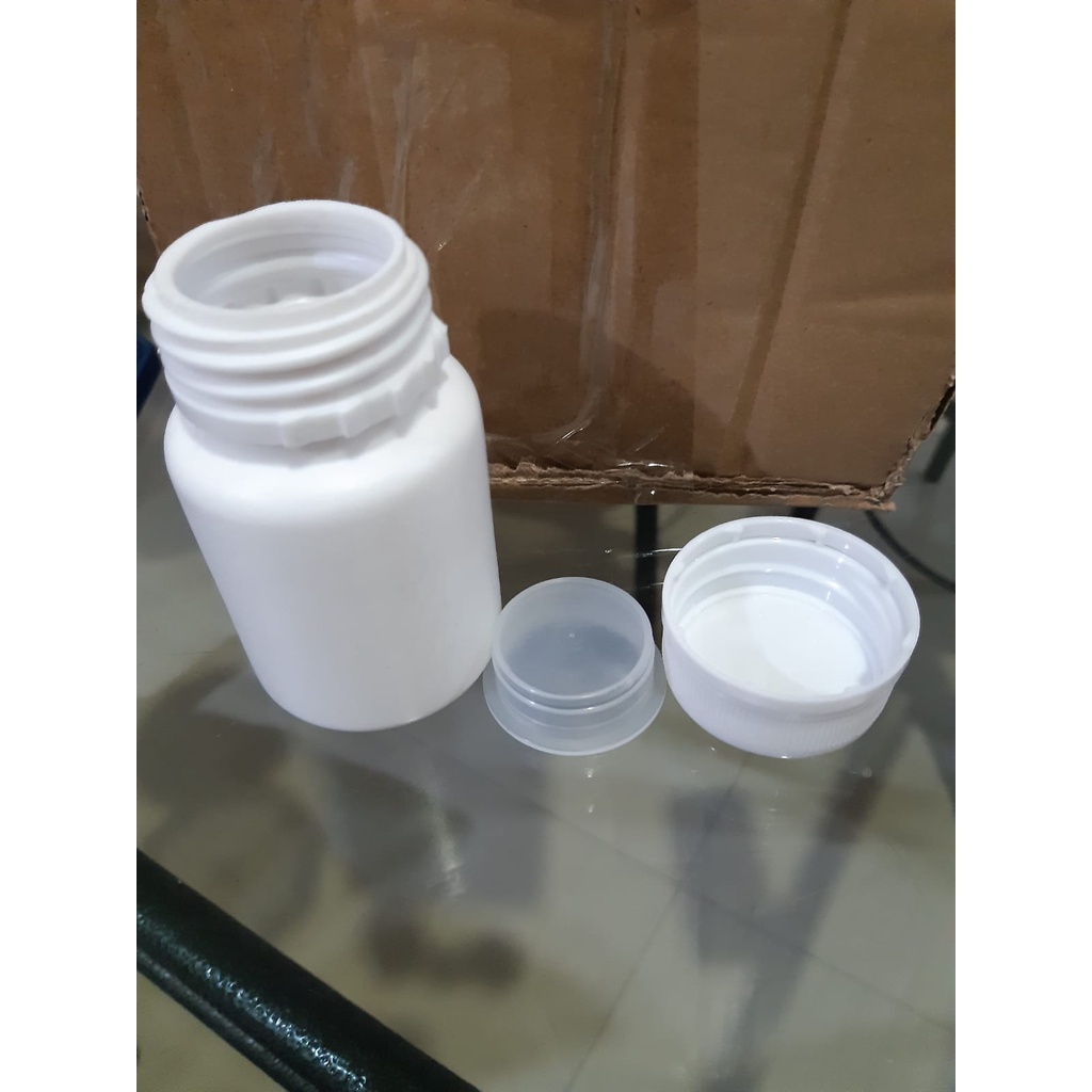 Jual Botol Plastik HDPE 60 ml Kapsul Bulat Tutup Segel + Sumbat kapsul botol kapsul | Shopee ...