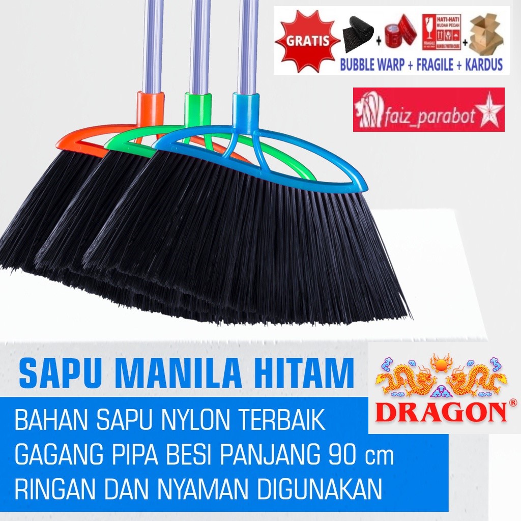 Jual Sapu Plastik Sapu Lantai Sapu Manila Hitam Dragon | Shopee Indonesia