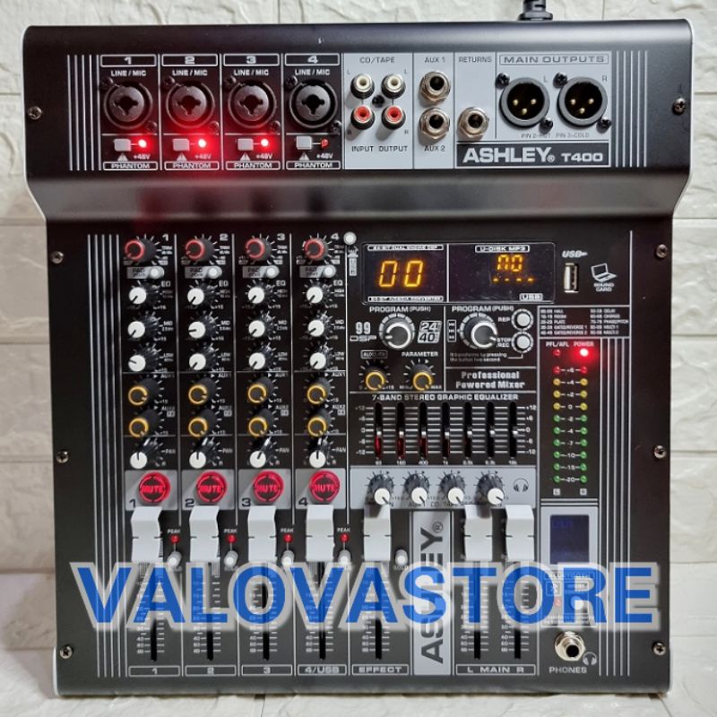 Jual Power Mixer ASHLEY T400 / T-400 / T 400 4 CHANNEL ORIGINAL ASHLEY | Shopee Indonesia