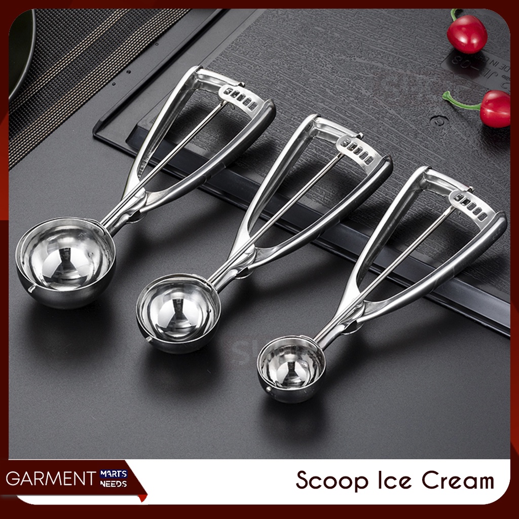 Jual Sendok Scoop Ice Cream Stainless Steel Alat Skop Es Krim Bulat ...