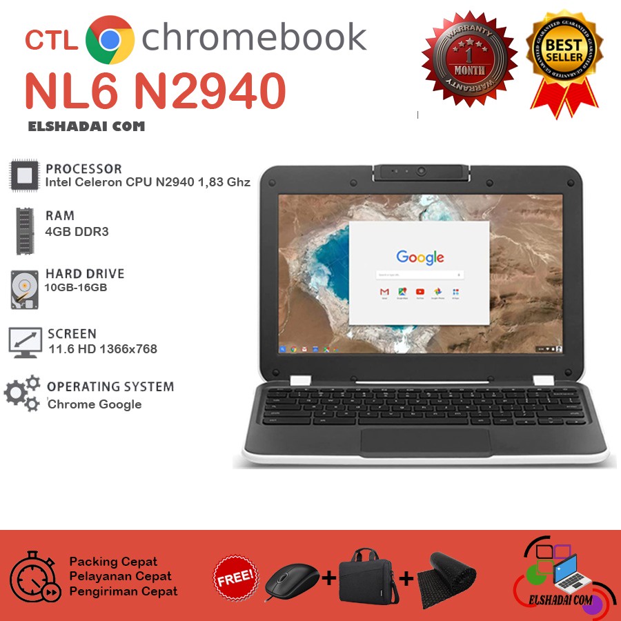 Jual HARGA LAPTOP BEKAS || Ctl Chromebook NL6 N2940 4gb. ssd 10 - 16gb ...