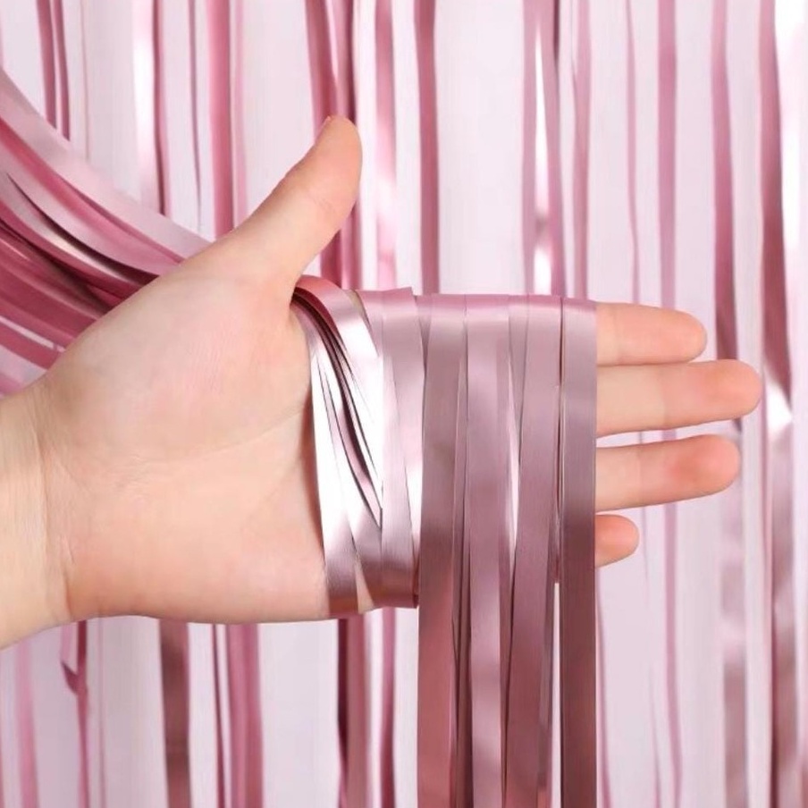 Jual Tirai Rumbai Tirai Foil Backdrop Warna Warni Tirai Ulang Tahun ...