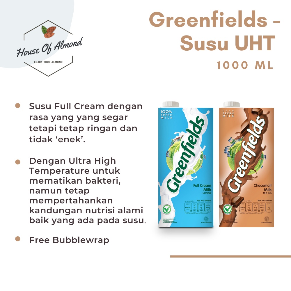 Jual Greenfields Susu UHT / UHT Milk 1 Liter | Shopee Indonesia