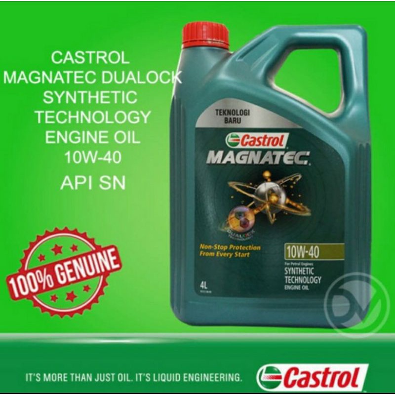 Jual Oli Mesin Oli Mobil Castrol Magnetic SAE 10W40 API SN - 4L ...