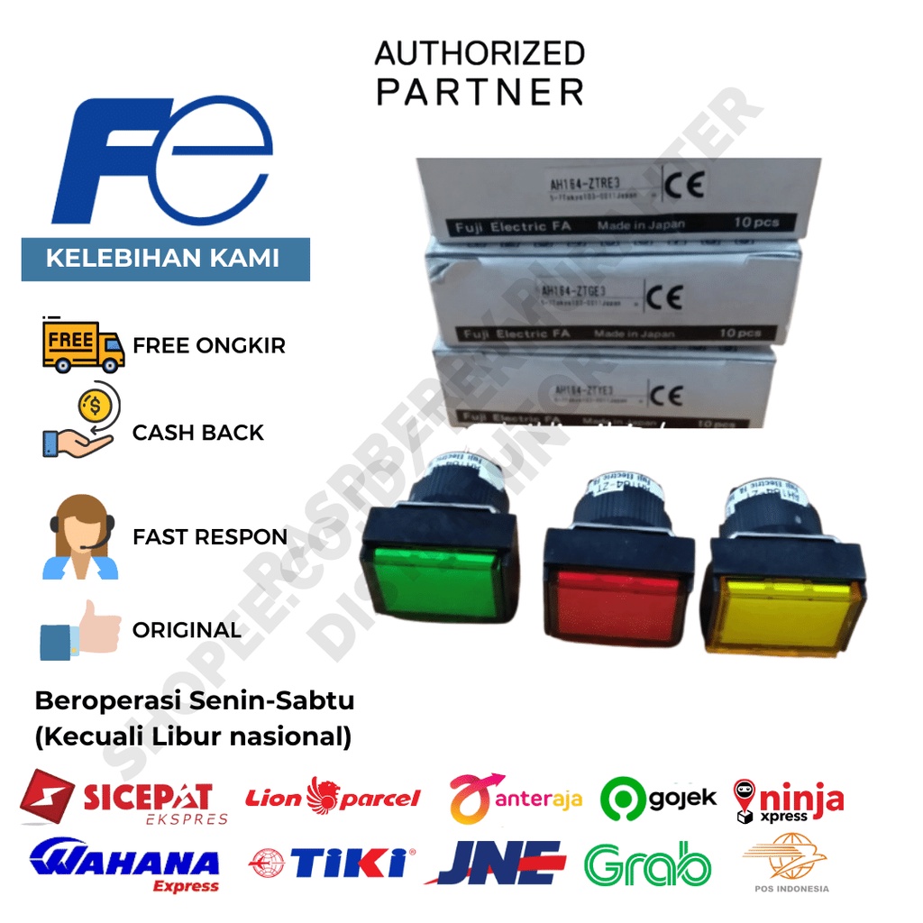 Jual FUJI AH164-TGL5G11E3 PUSH BUTTON SERIES AH16 TGL 16MM PUSH LOCK ...