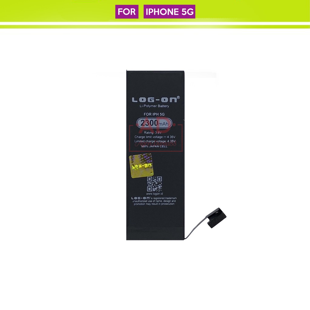 Jual BATERAI IPH 5 - IPH 5G / A1428 / A1429 - LOG ON ORIGINAL DOUBLE ...