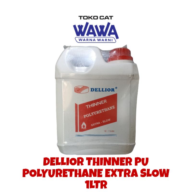 Jual Tiner PU Dellior Extra slow 1 liter thinner pengencer cat pu clear coat dan pernis kilap ...