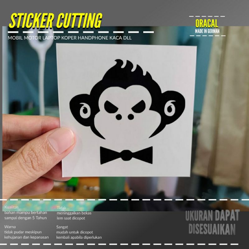 Jual STIKER MONYET 3 STICKER CUTTING TRANSPARAN LOGO DLL | Shopee Indonesia