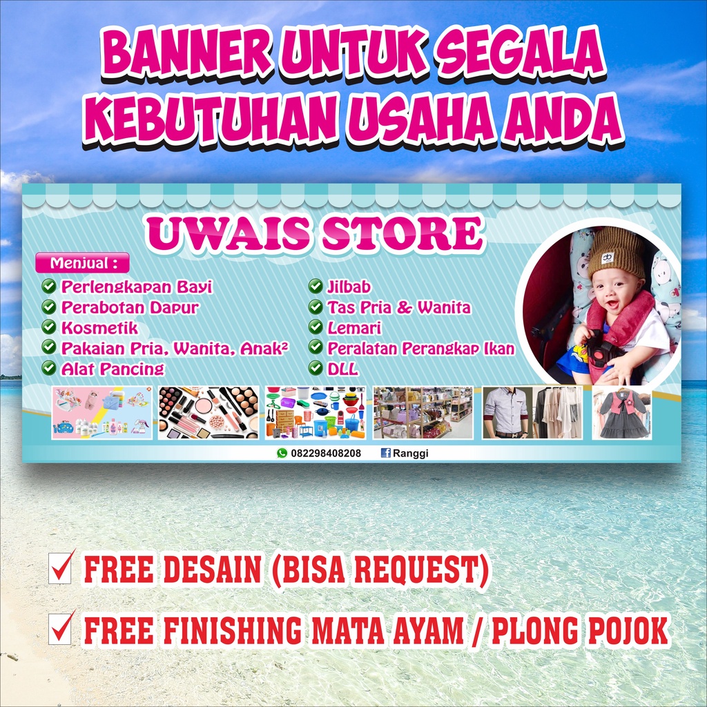 Jual BANNER 3X1 UNTUK SEGALA MACAM USAHA ANDA BEBAS DESAIN (FREE DESAIN ...