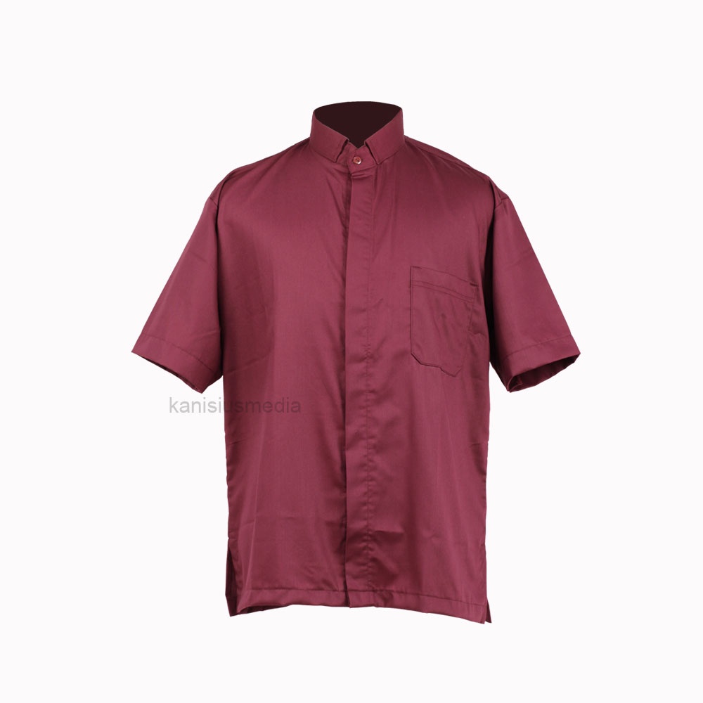 Jual Baju Kolar Polos Merah Marun L-XXL | Shopee Indonesia