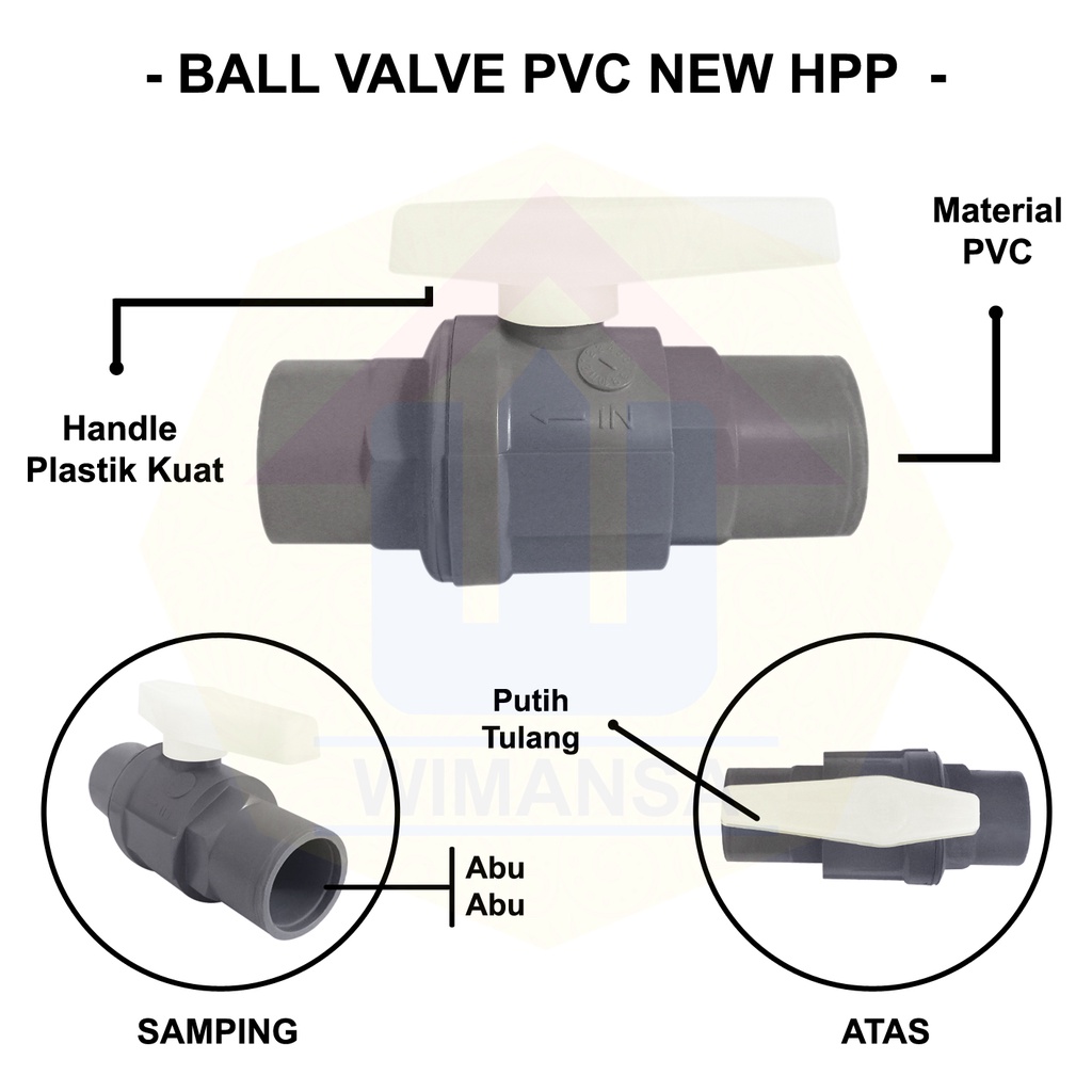 Jual BALL VALVE JIARONG PVC HPP NEW 1/2 INCH - STOP KRAN PVC | Shopee ...