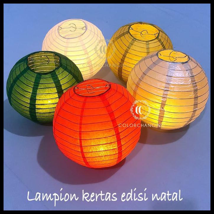 Jual Ready...Ready...Ready... Lampion Kertas Natal Led Bulat Gantung ...