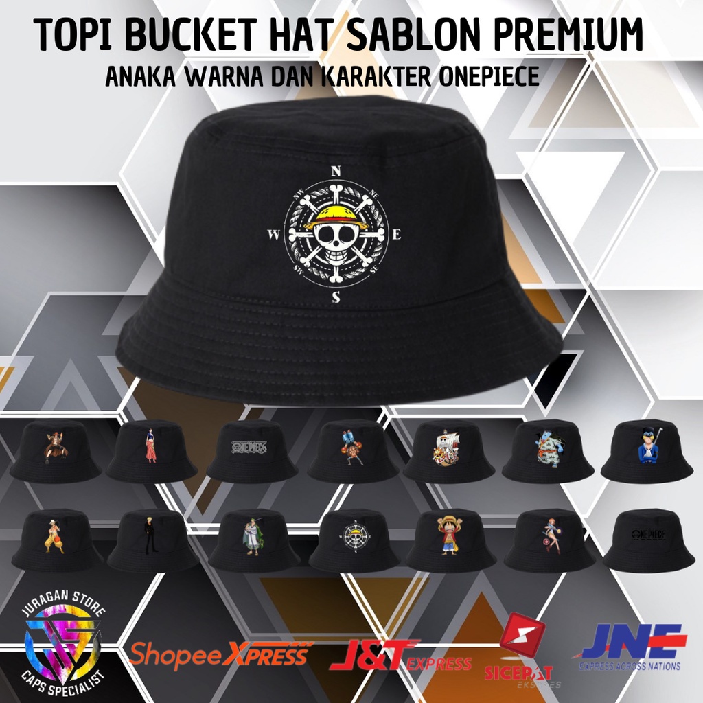 Jual Termurah Topi Bucket Sablon karakter Onepiece Distro 2022 ...