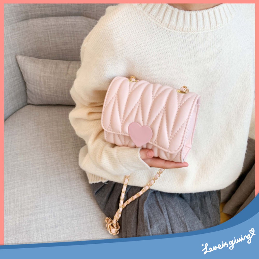 Jual Tas anak lucu kecil kulit PU qualitas bagus tas love | Shopee ...