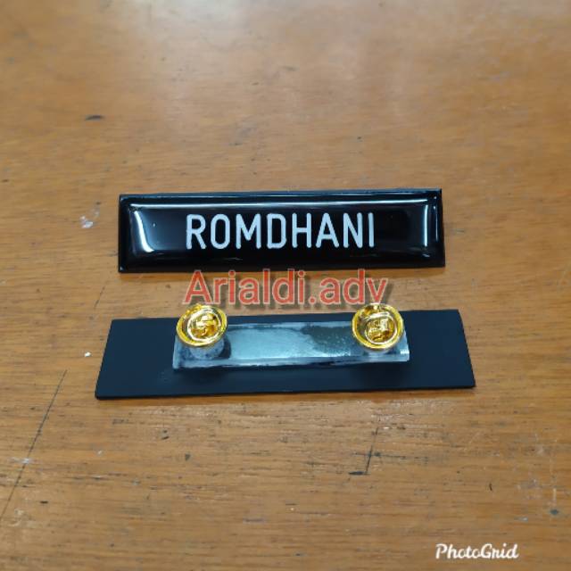 Jual Papan nama dada grafir hitam doff full dilapis resin -PAKU ...