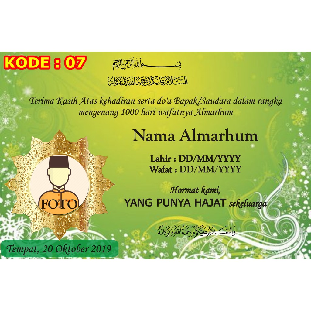 Jual Stiker Acara Isi 36- pengajian 7 hari/40 hari/100 hari/1000 hari ...