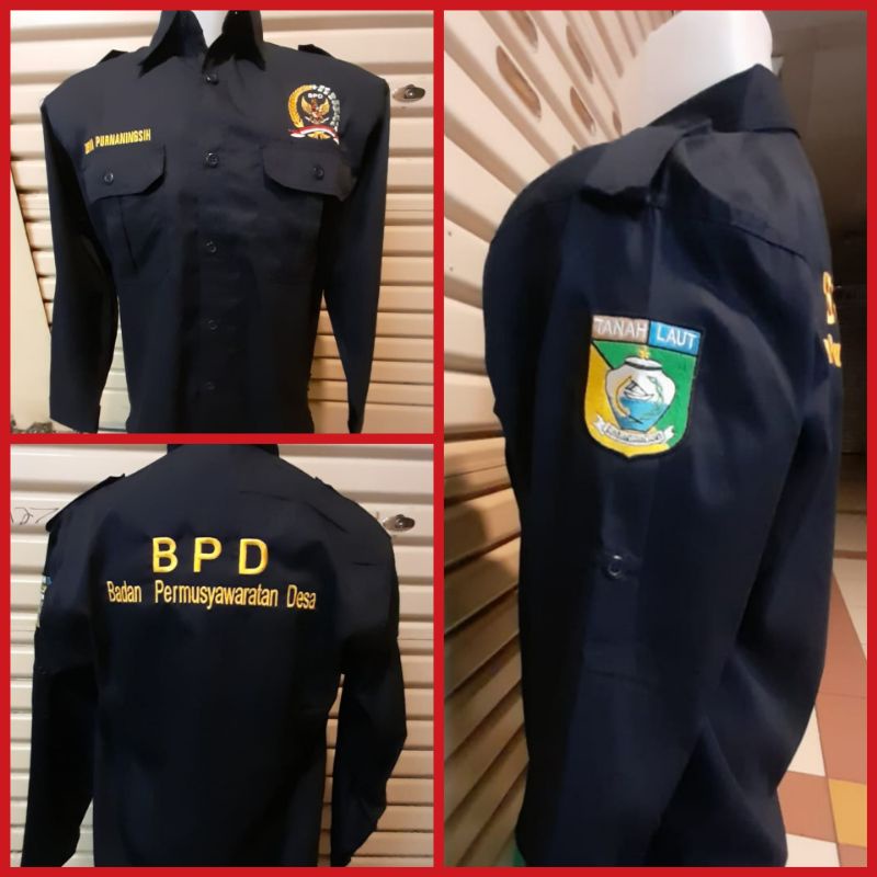 Jual Kemeja panjang custom Bordir satuan / Kemeja lengan panjang PDL PDH / Kemeja custom Bordir ...