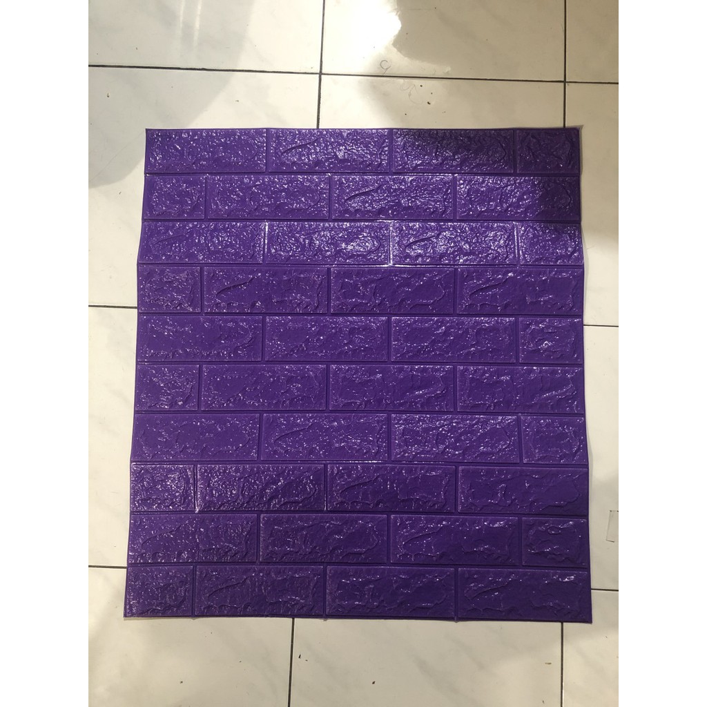 Jual Wallpaper 3D Brick Foam Ungu Tua Wallpaper Dinding Batu Bata Ungu ...