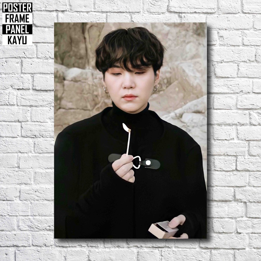 Jual Poster BTS Suga 2021 Winter Package Preview Cuts Frame Kayu Solid ...