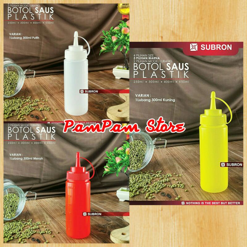 Jual BOTOL SAOS PLASTIK SUBRON 300 ML | Shopee Indonesia