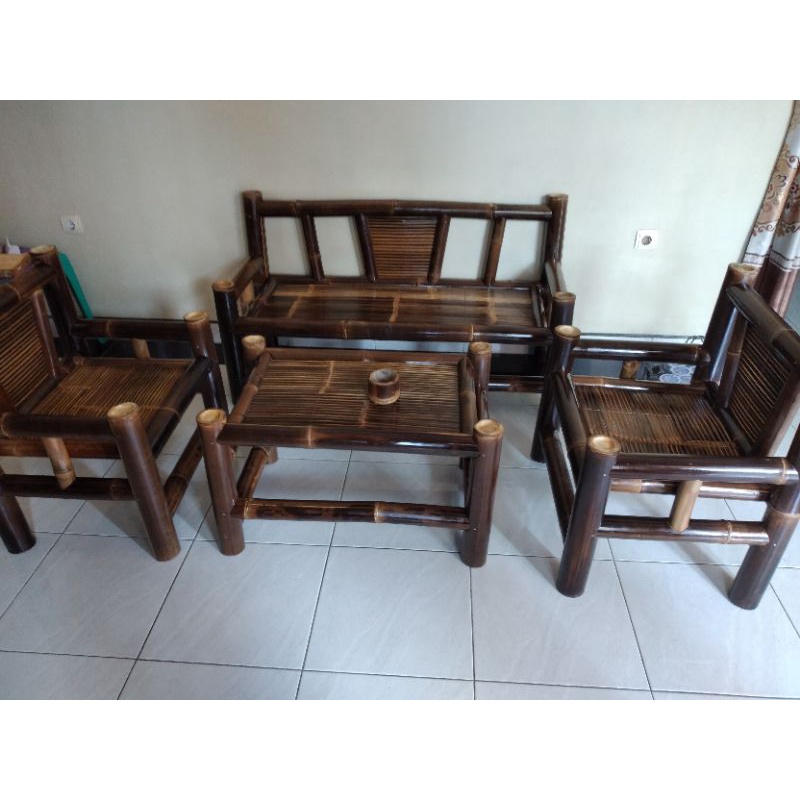 Jual kursi bambu 1 set | Shopee Indonesia