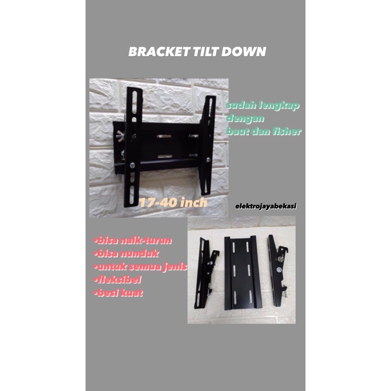 Jual BRAKET TV LED 17''22'' 32' s/d 40'' INCH TILT DOWN BAHAN,TEBAL ...